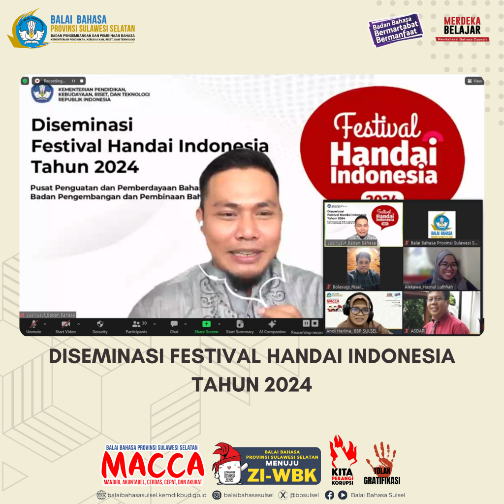 Webinar Diseminasi Festival Handai Indonesia Tahun 2024 - Balai Bahasa ...